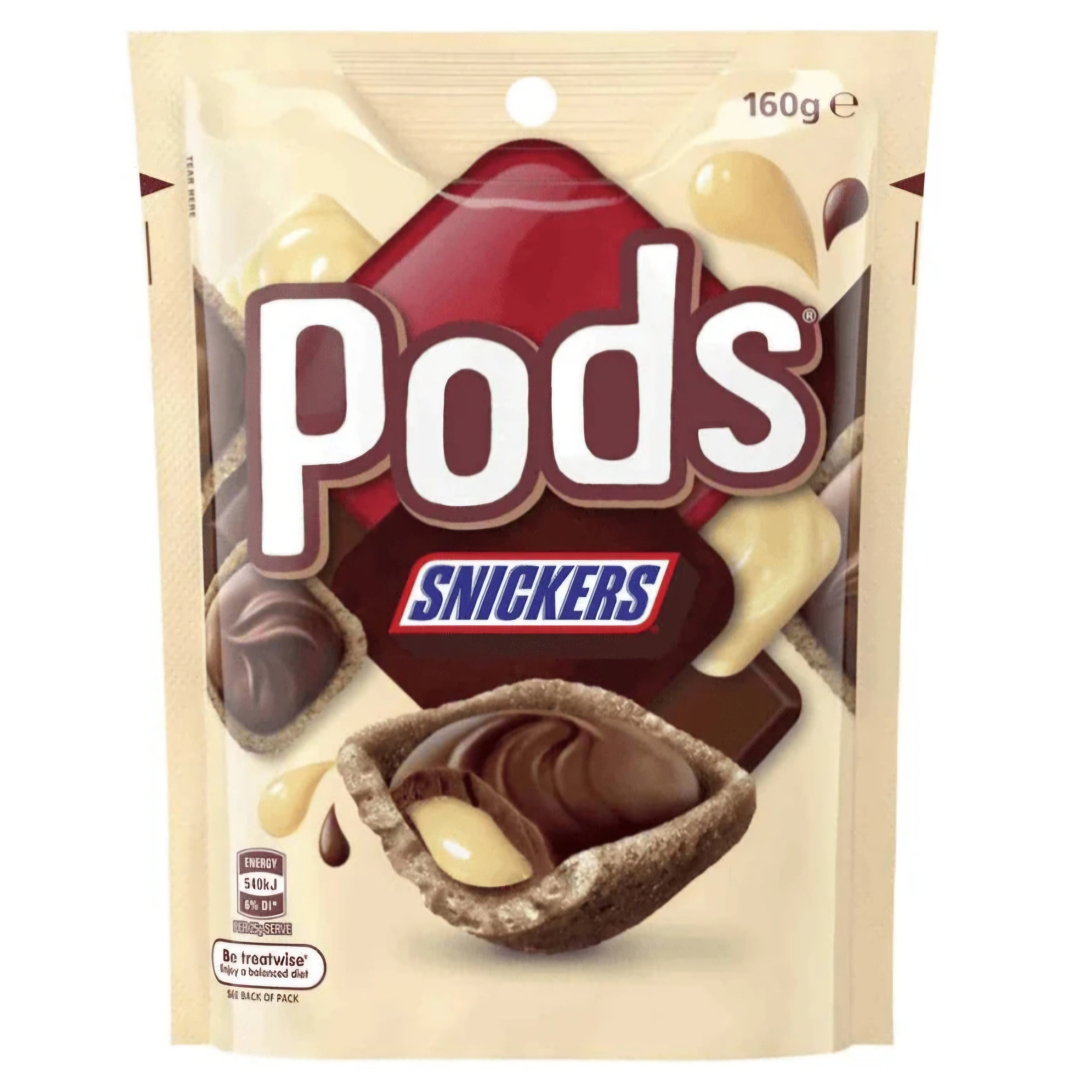 Pods Snickers Chocolate Bag 160g – THESWEETLANDNZ